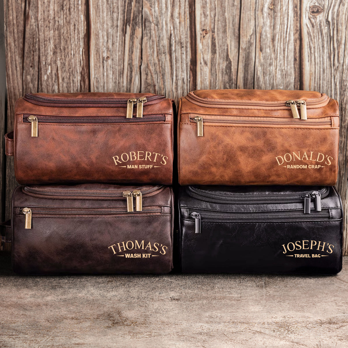 Man Stuff - Personalized Leather Toiletry Bag – Macorner