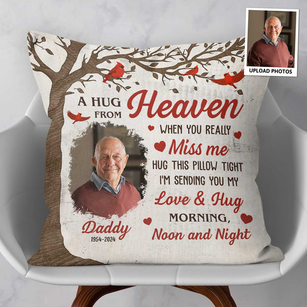 Memorial A Hug From Heaven 2 - Personalized Photo Pillow (Insert ...