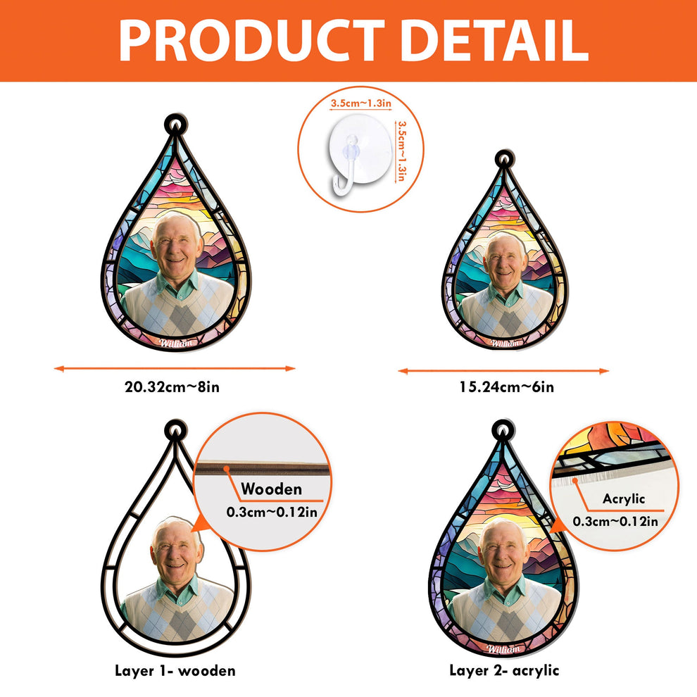 Memorial Family Gift Teardrop - Personalized Window Hanging Suncatcher ...