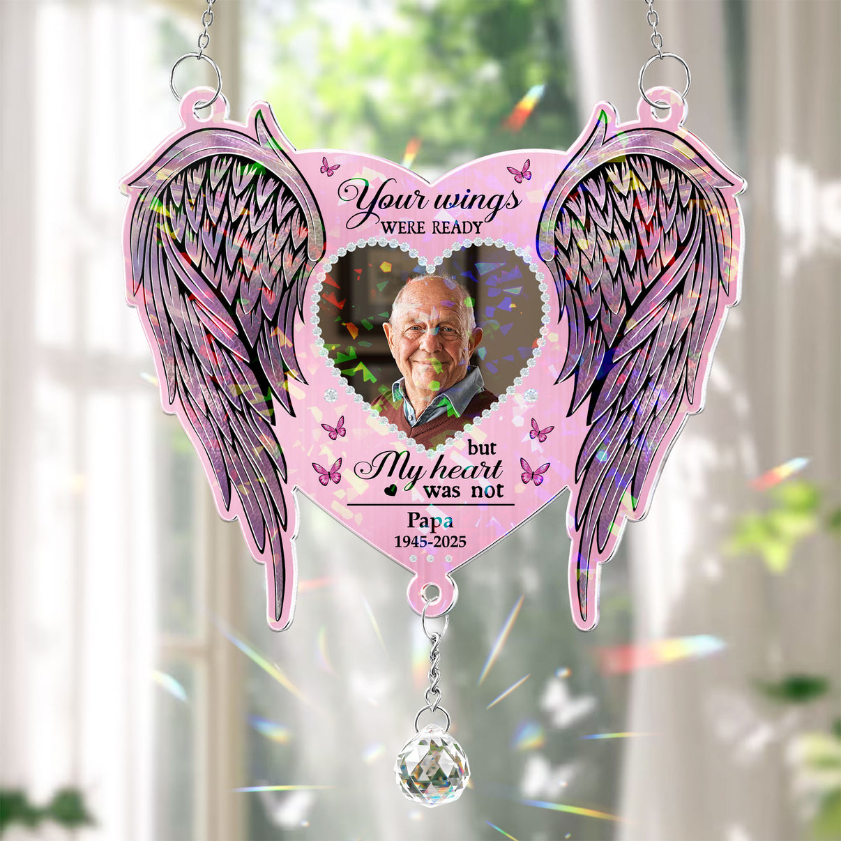 Memorial Gift Your Wings Were Readly - Personalized Acrylic Suncatcher ...