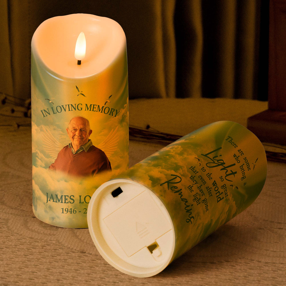 Memorial Led Candle Light Remains Forever - Personalized Photo LED Can ...