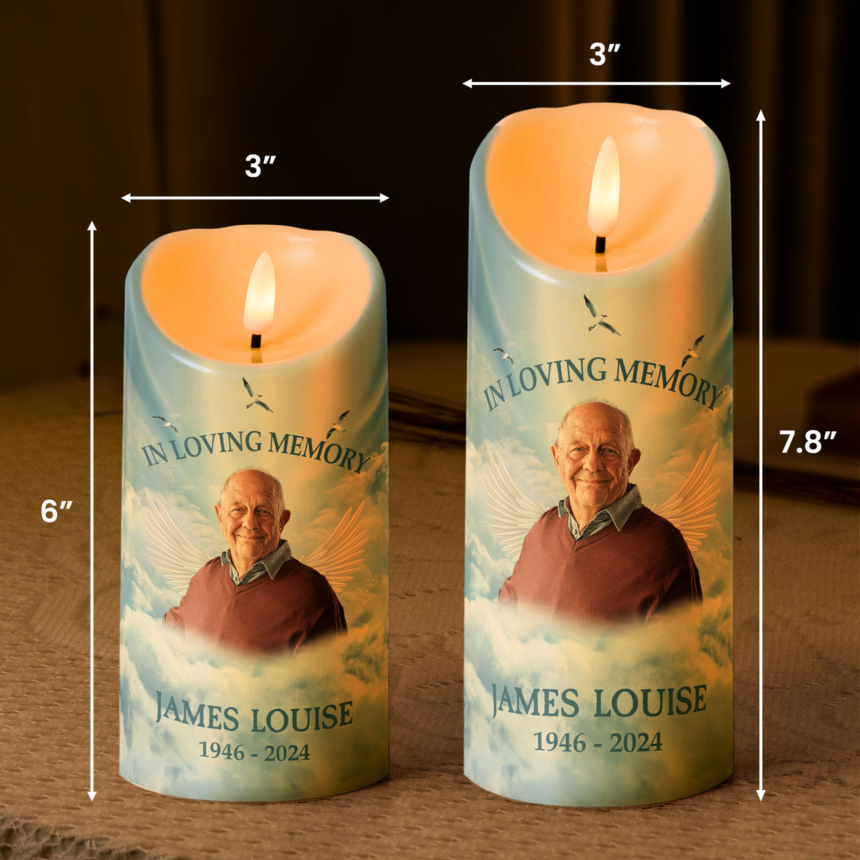 Memorial Led Candle Light Remains Forever - Personalized Photo LED Can ...