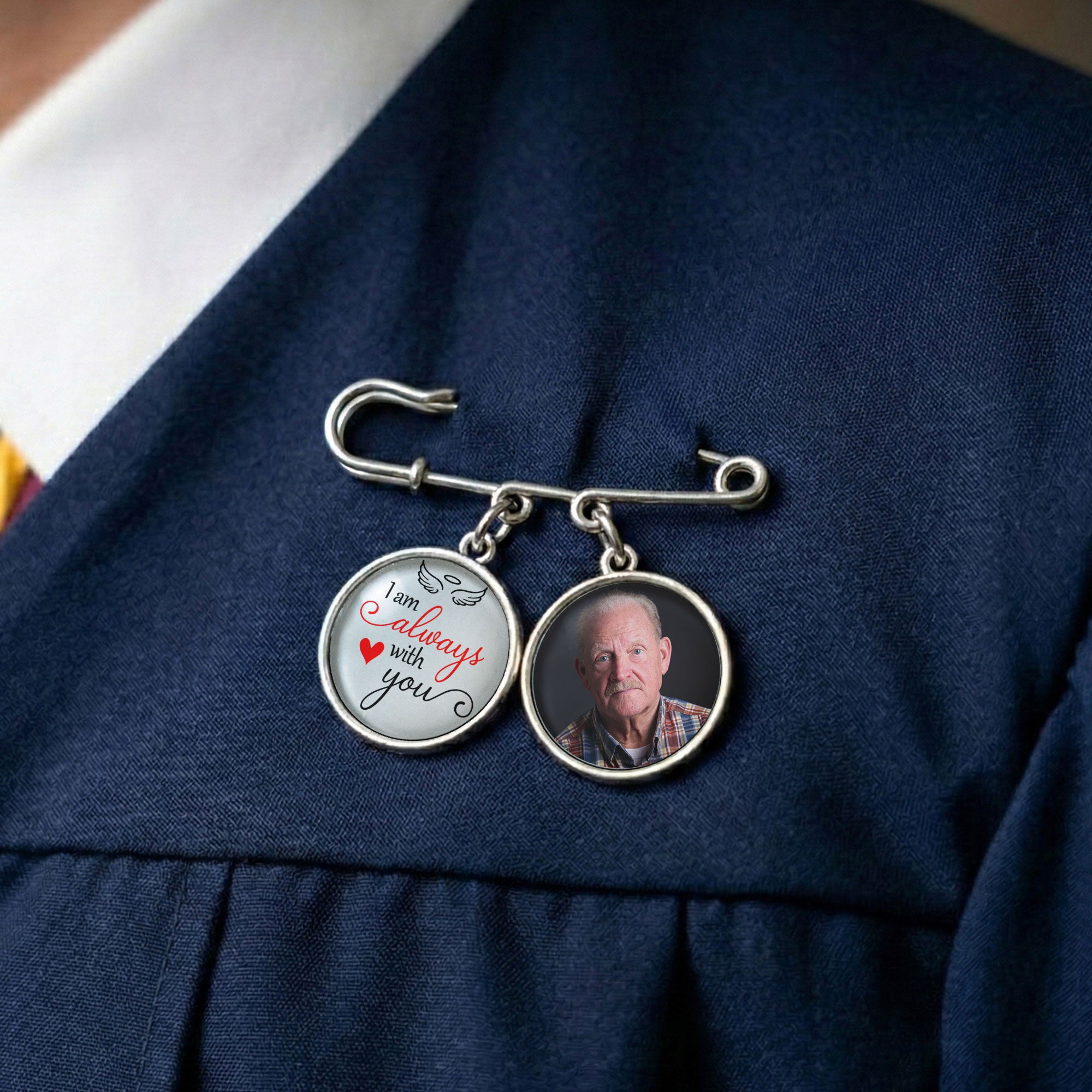 Memorial Custom Photo - Personalized Lapel Pin With Charms – Macorner