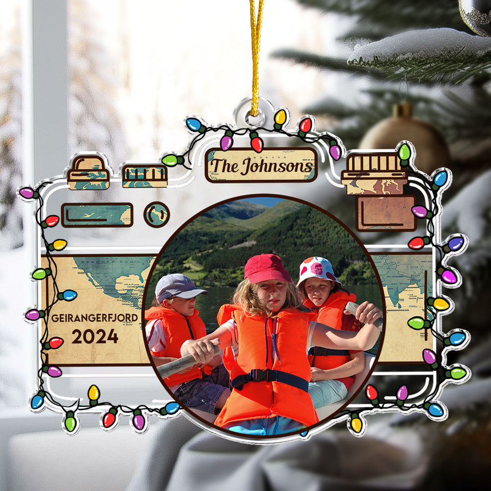 Memories Photo Camera Shaped - Personalized Acrylic Photo Ornament ...