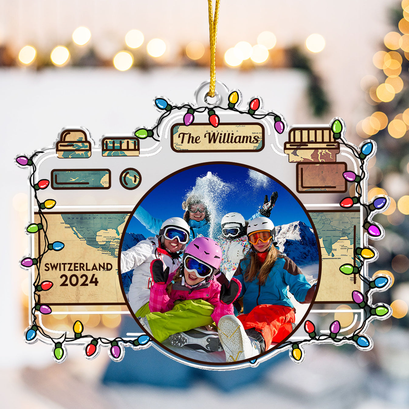Memories Photo Camera Shaped - Personalized Acrylic Photo Ornament ...