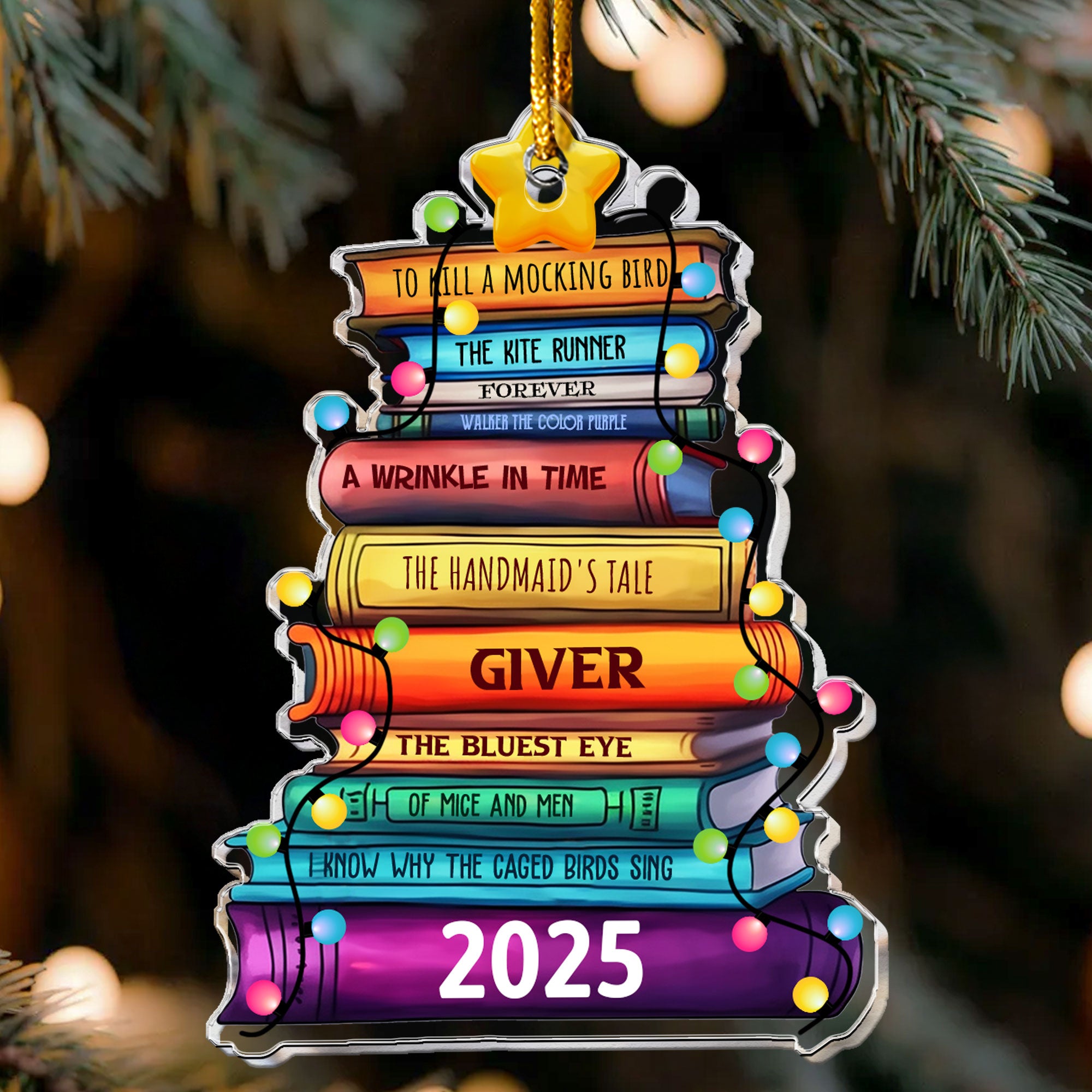 Merry Bookmas - Personalized Acrylic Ornament – Macorner