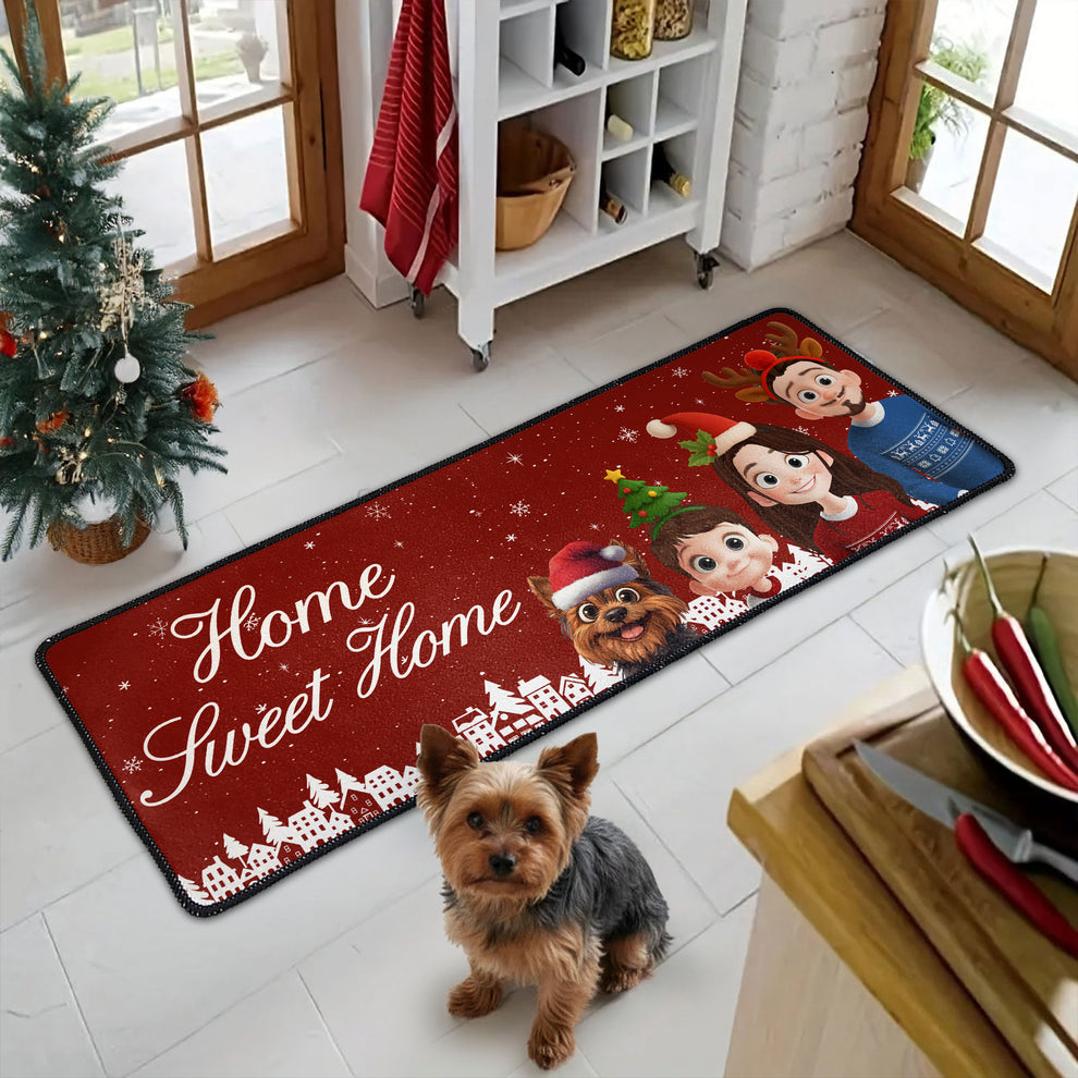 Merry Christmas Home Sweet Home - Personalized Runner Rug – Macorner