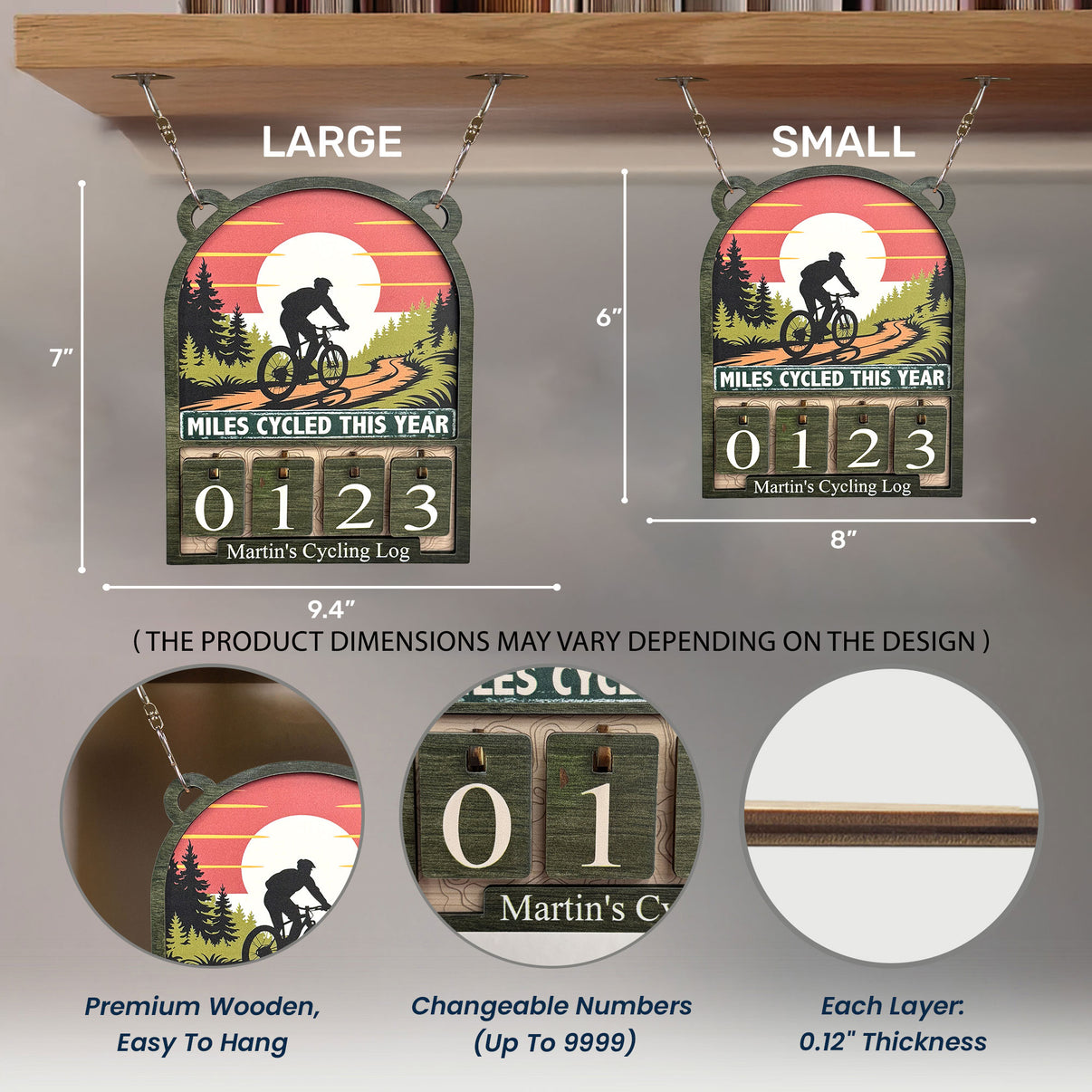 Miles Cycled This Year - Personalized Cycling Tracker Sign – Macorner