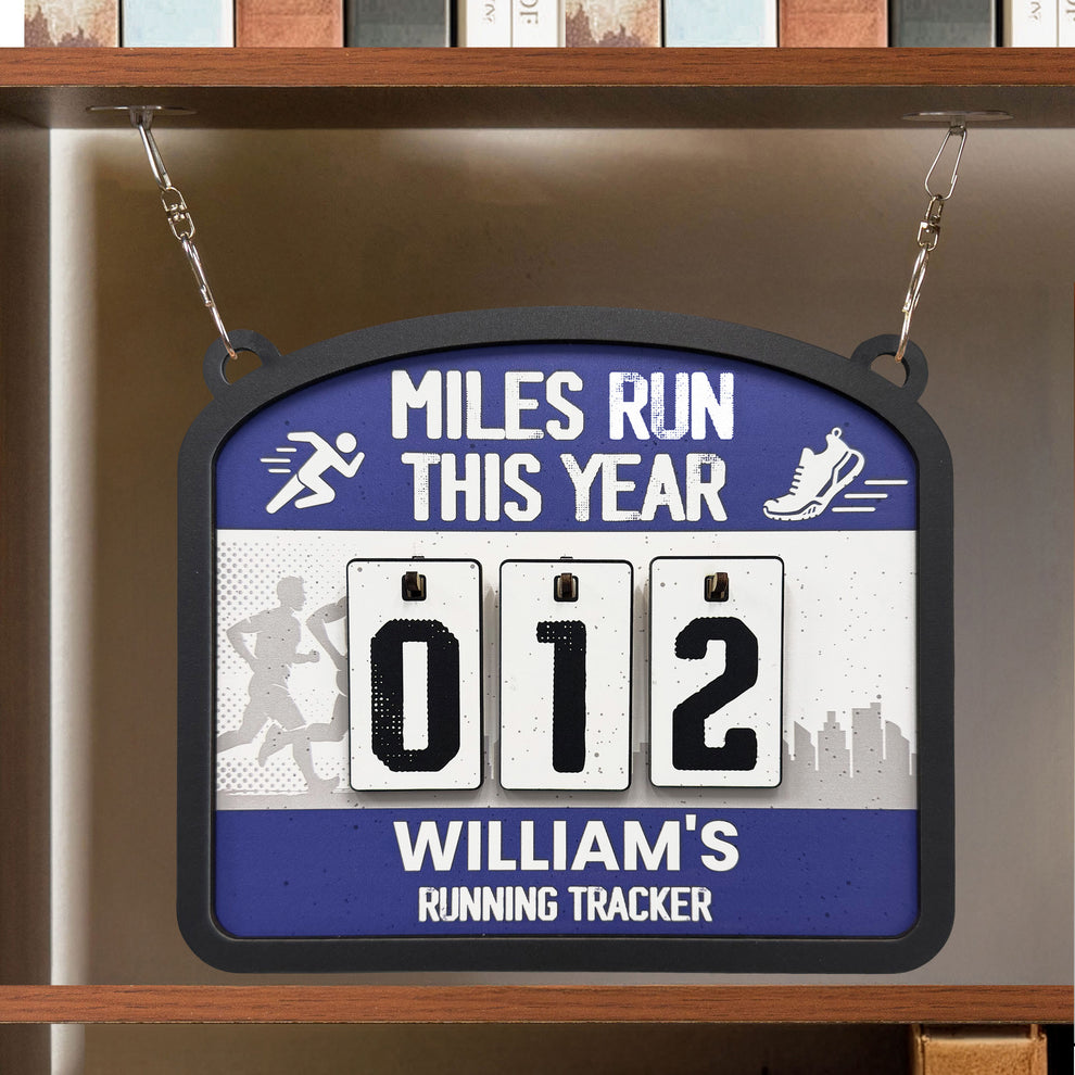 Miles Run This Year - Personalized Hanging Run Tracker – Macorner