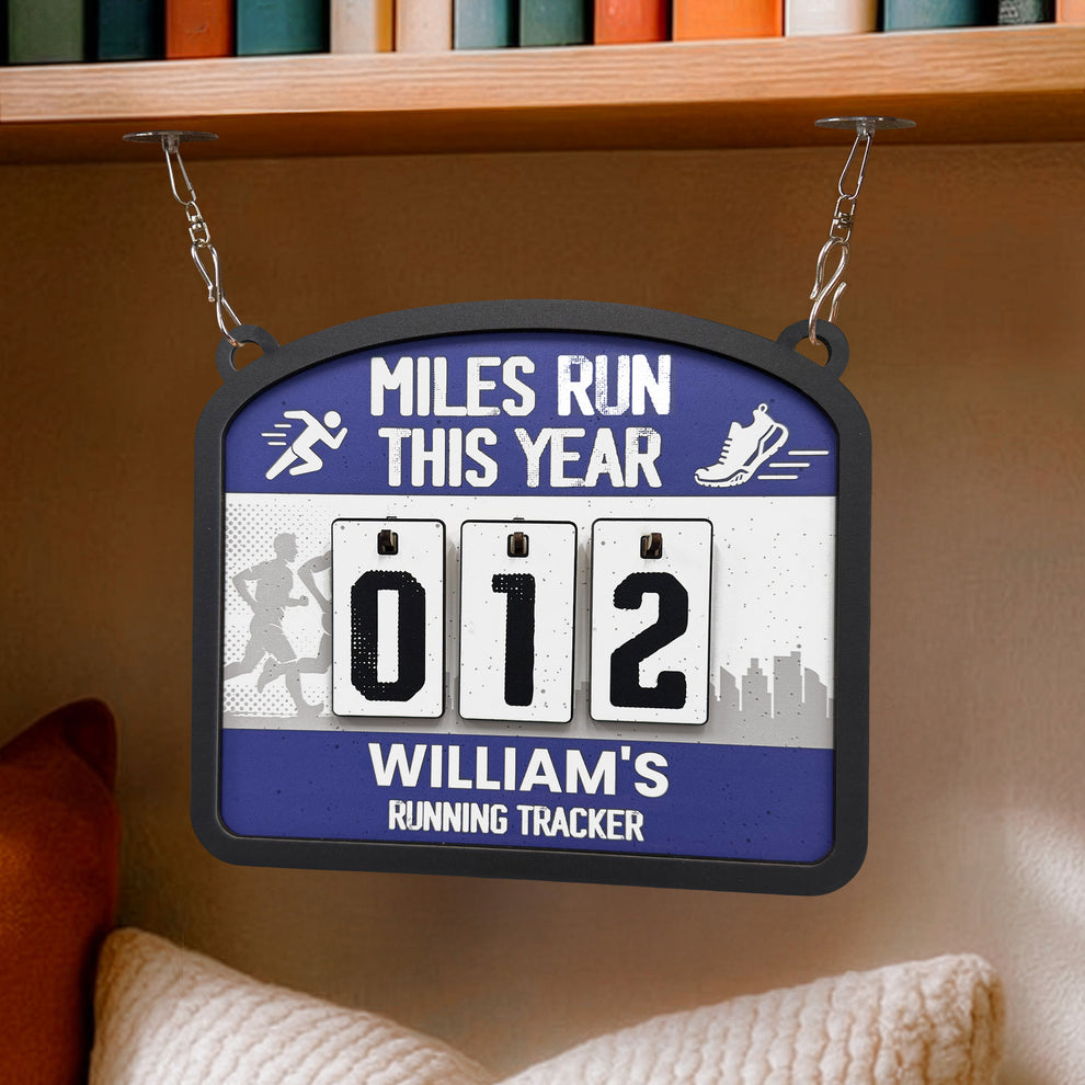 Miles Run This Year - Personalized Hanging Run Tracker – Macorner