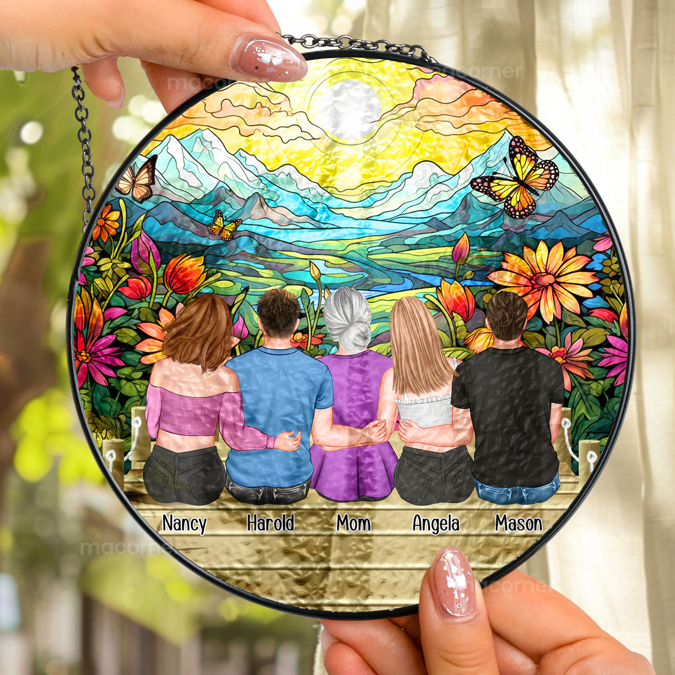 Mom & Daughters, Sons - Friends, Besties - Personalized Stained Glass ...