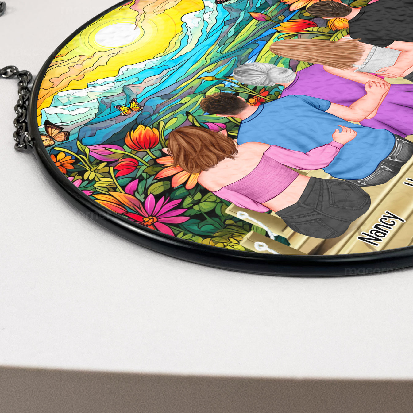 Mom & Daughters, Sons - Friends, Besties - Personalized Stained Glass ...