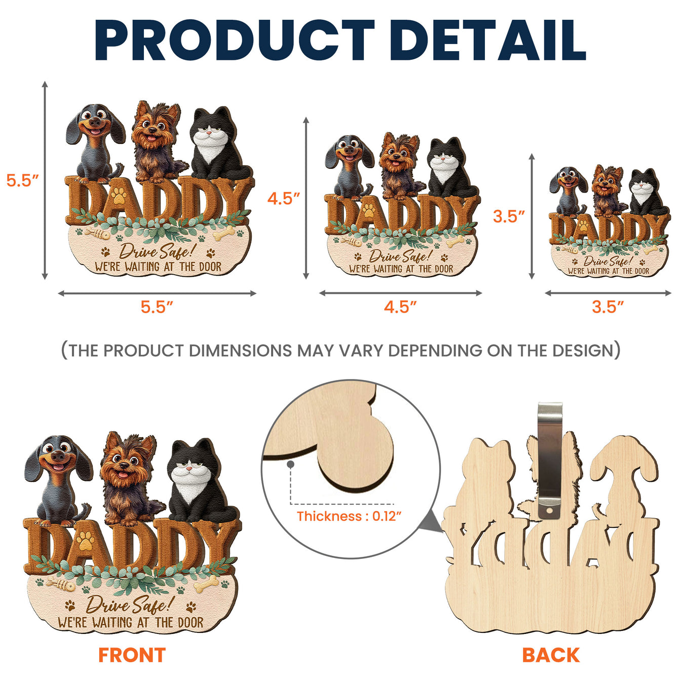 Mom, Dad Drive Safe! We’re Waiting At The Door - Personalized Wooden ...