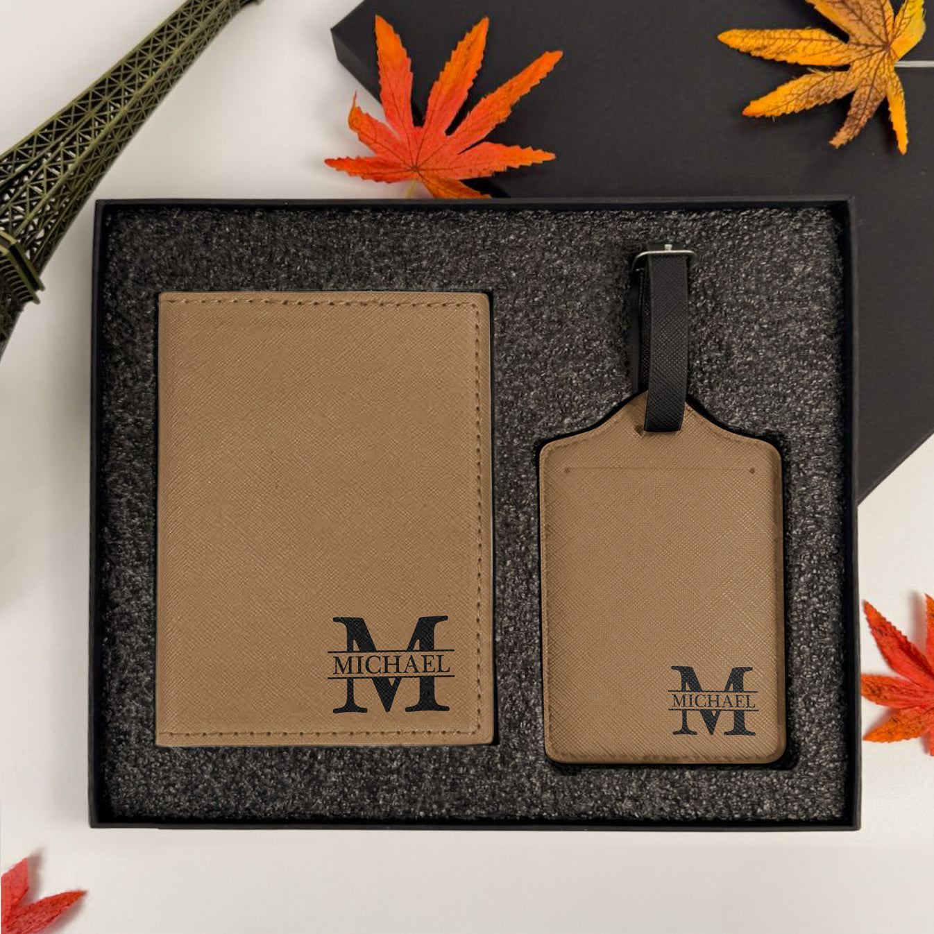 Monogram Initial Name - Personalized Passport Cover And Luggage Tag ...