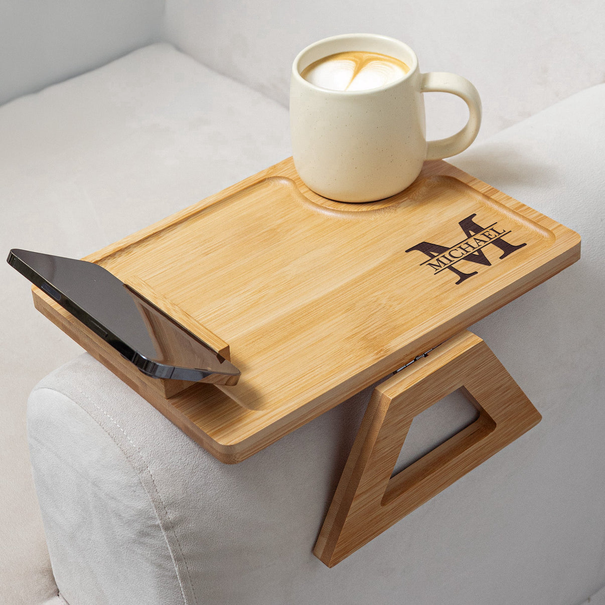 Monogram Gift For Men, Husband, Dad - Personalized Wooden Couch Arm ...