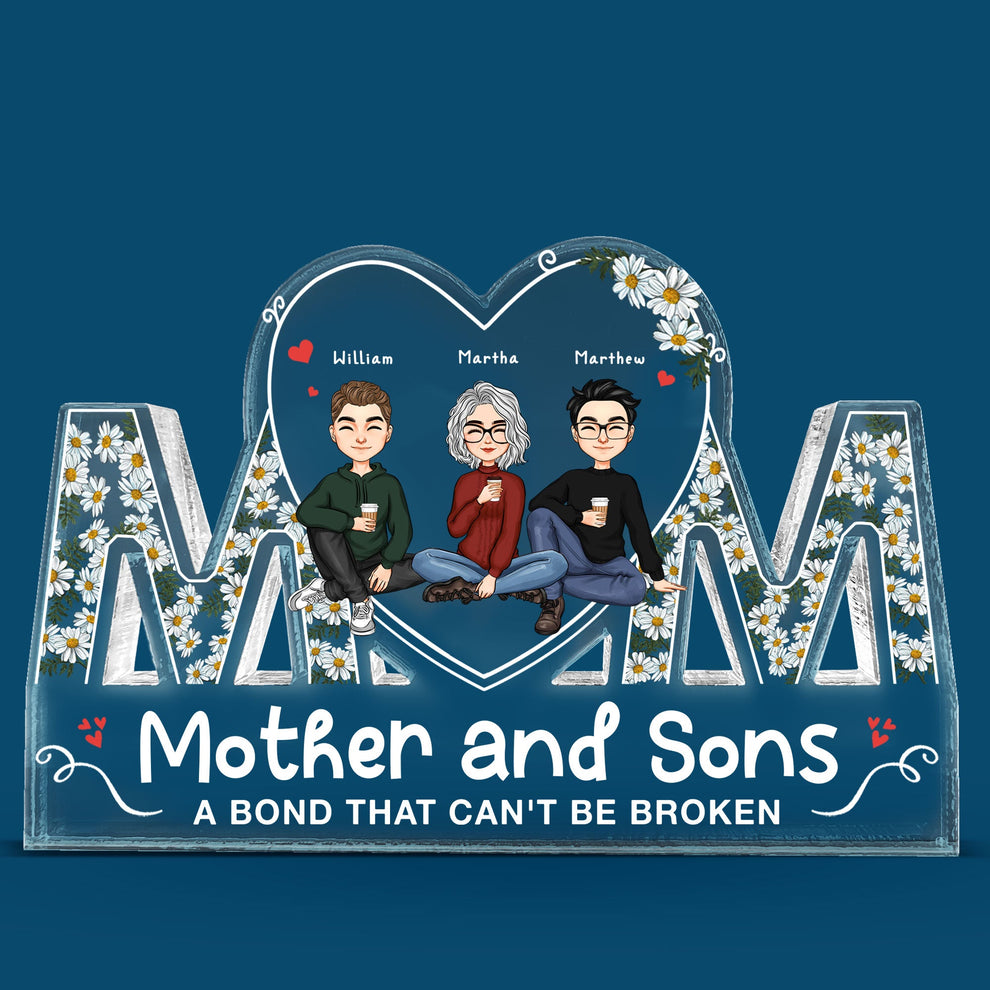 Mother And Sons - Personalized Mom Shaped Acrylic Plaque – Macorner