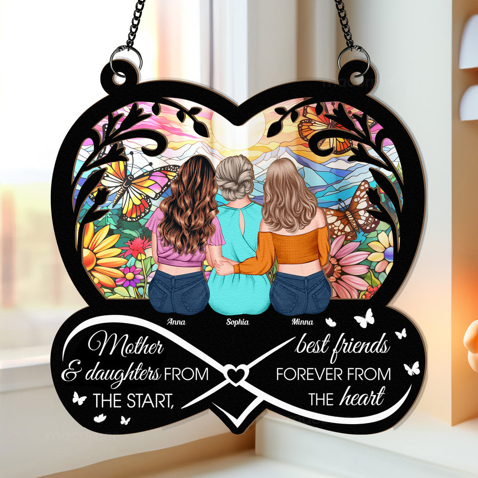 Mother & Daughters, Best Friends Forever From The Heart - Personalized ...