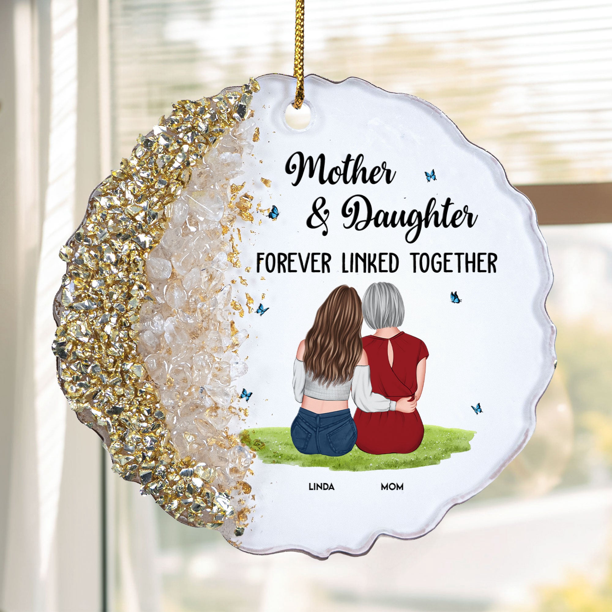 Mother & Daughter Forever Linked Together - Personalized Resin Ornament ...