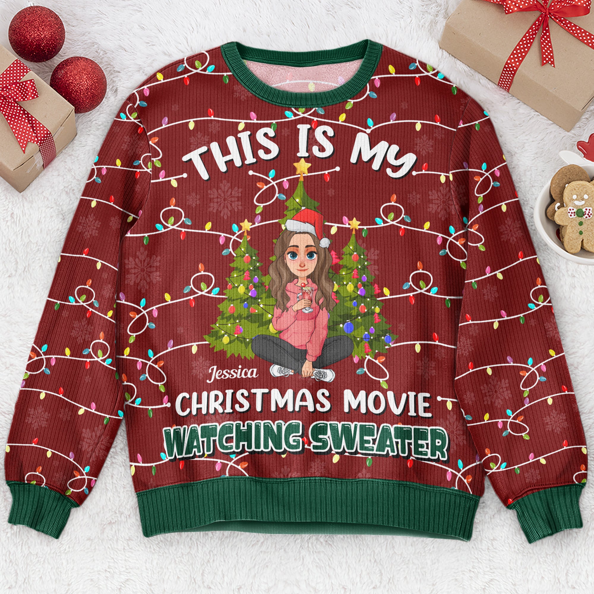 My Christmas Movie Watching Sweater - Personalized Ugly Sweater – Macorner