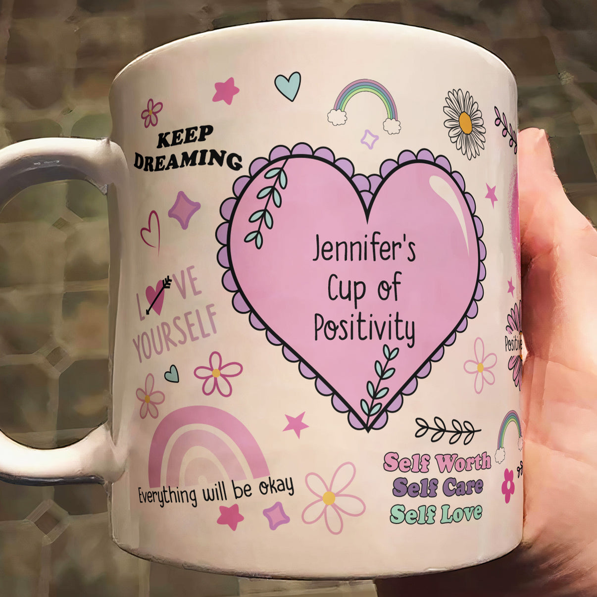 My Cup Of Positivity Custom Name Mug - Personalized Mug – Macorner