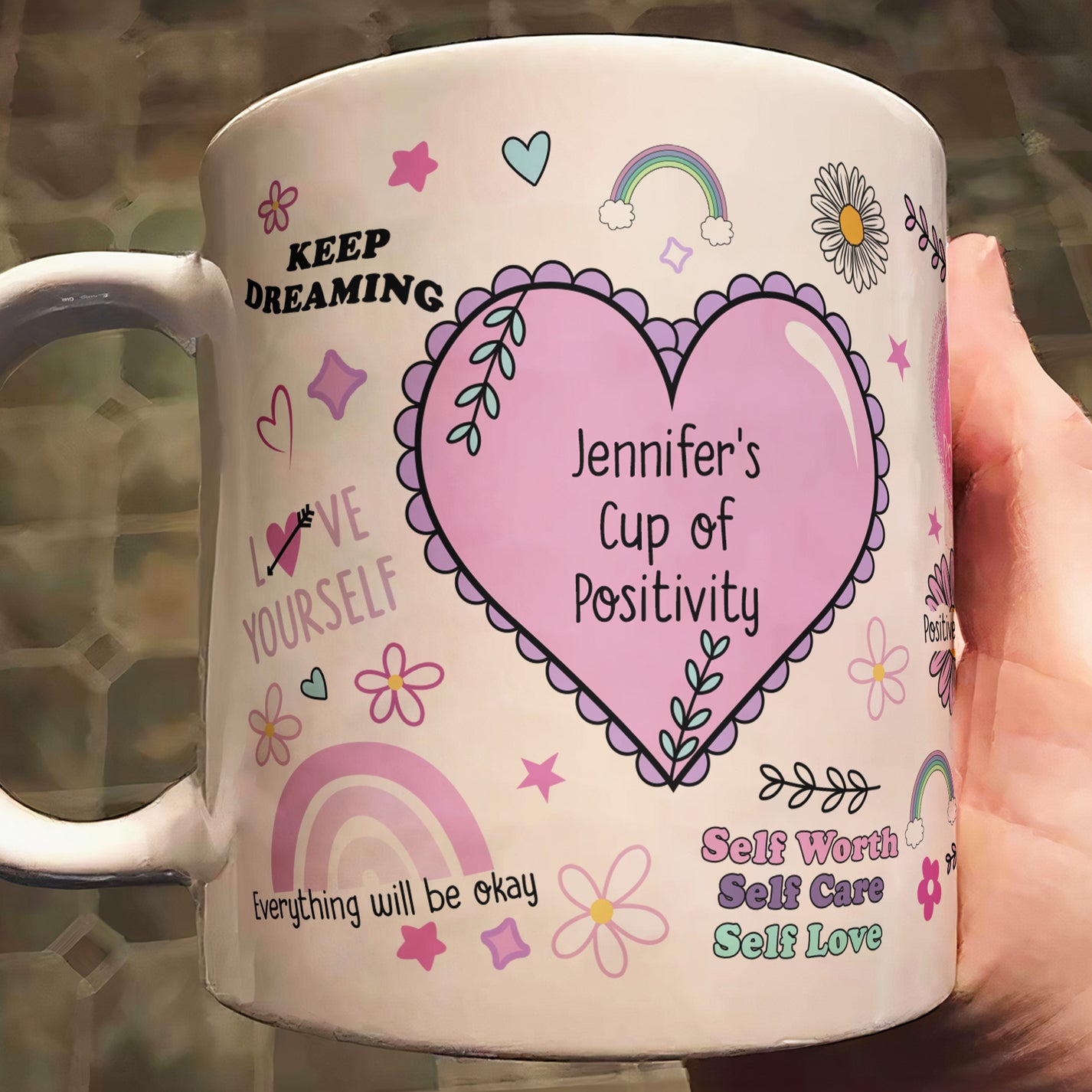 My Cup Of Positivity Custom Name Mug - Personalized Mug – Macorner