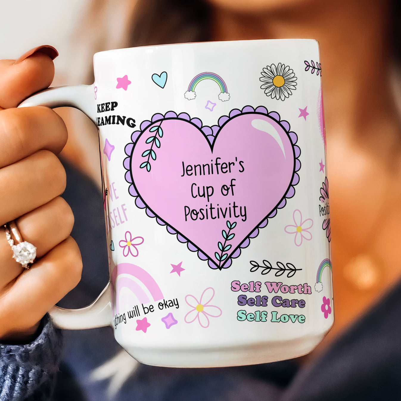 My Cup Of Positivity Custom Name Mug - Personalized Mug – Macorner