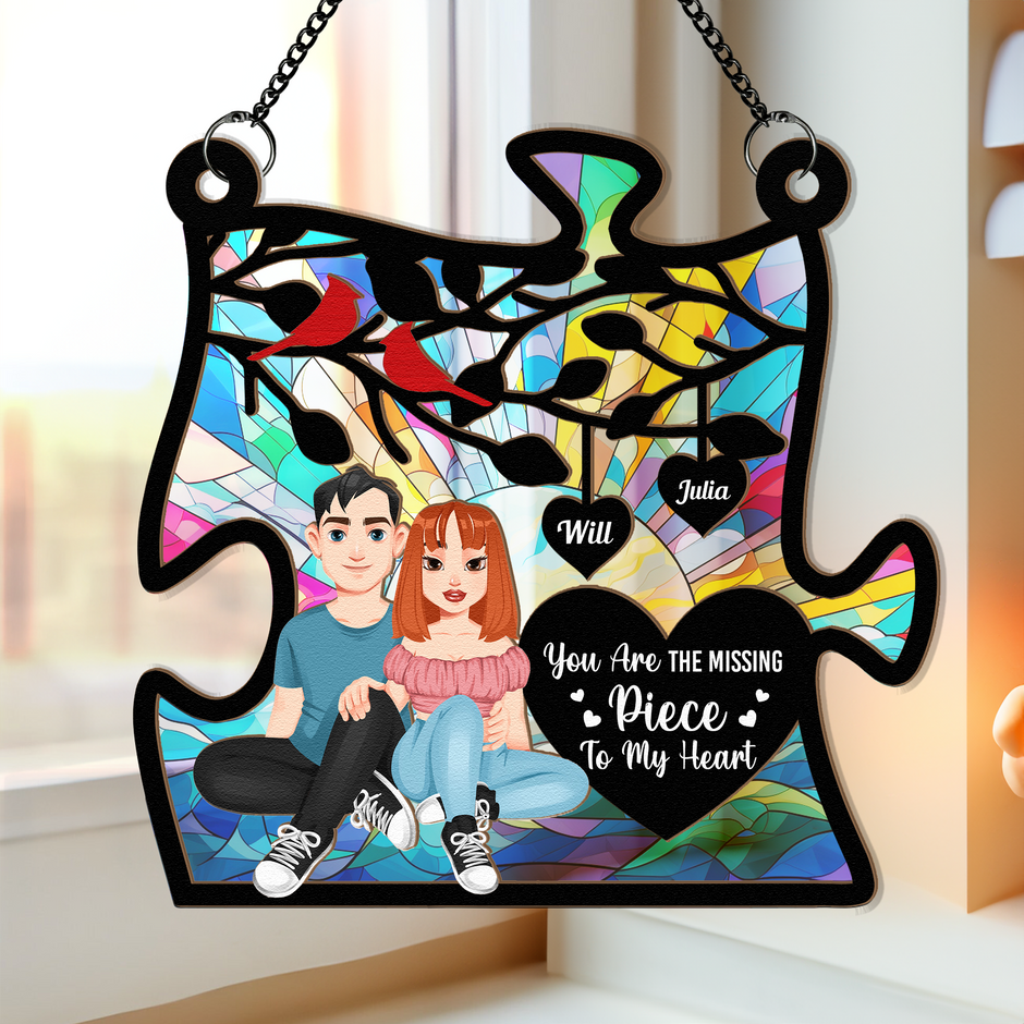 My Missing Piece Anniversary Gifts Couples - Personalized Window ...