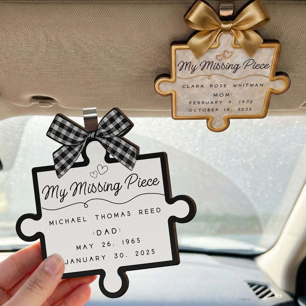 My Missing Piece - Personalized Wooden Car Visor Clip – Macorner