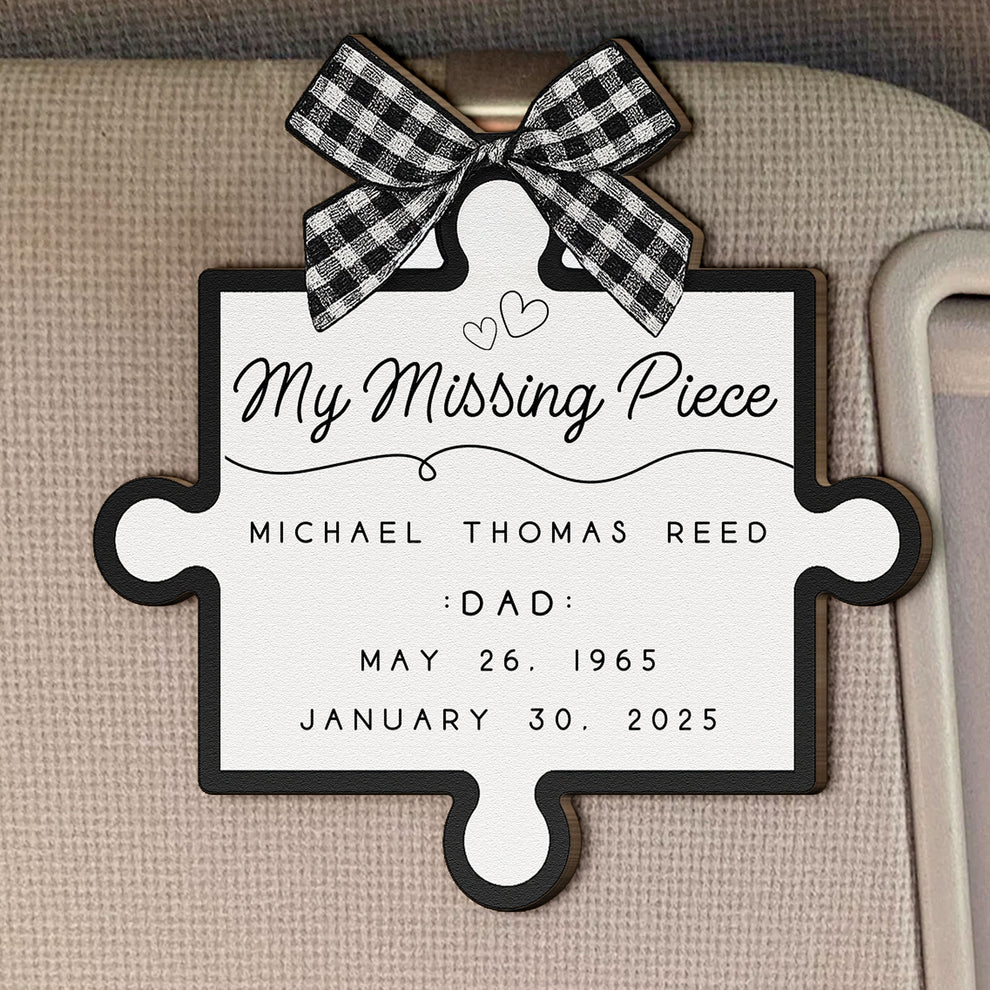 My Missing Piece - Personalized Wooden Car Visor Clip – Macorner