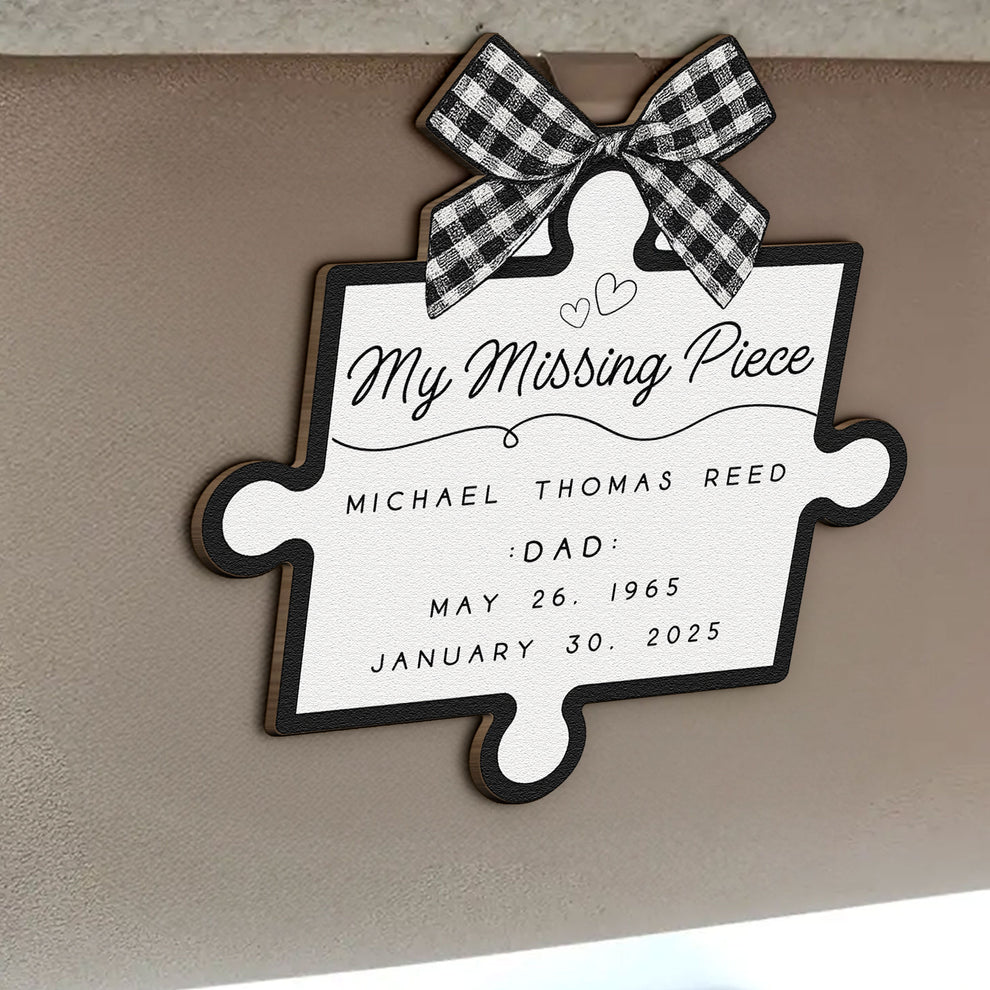 My Missing Piece - Personalized Wooden Car Visor Clip – Macorner
