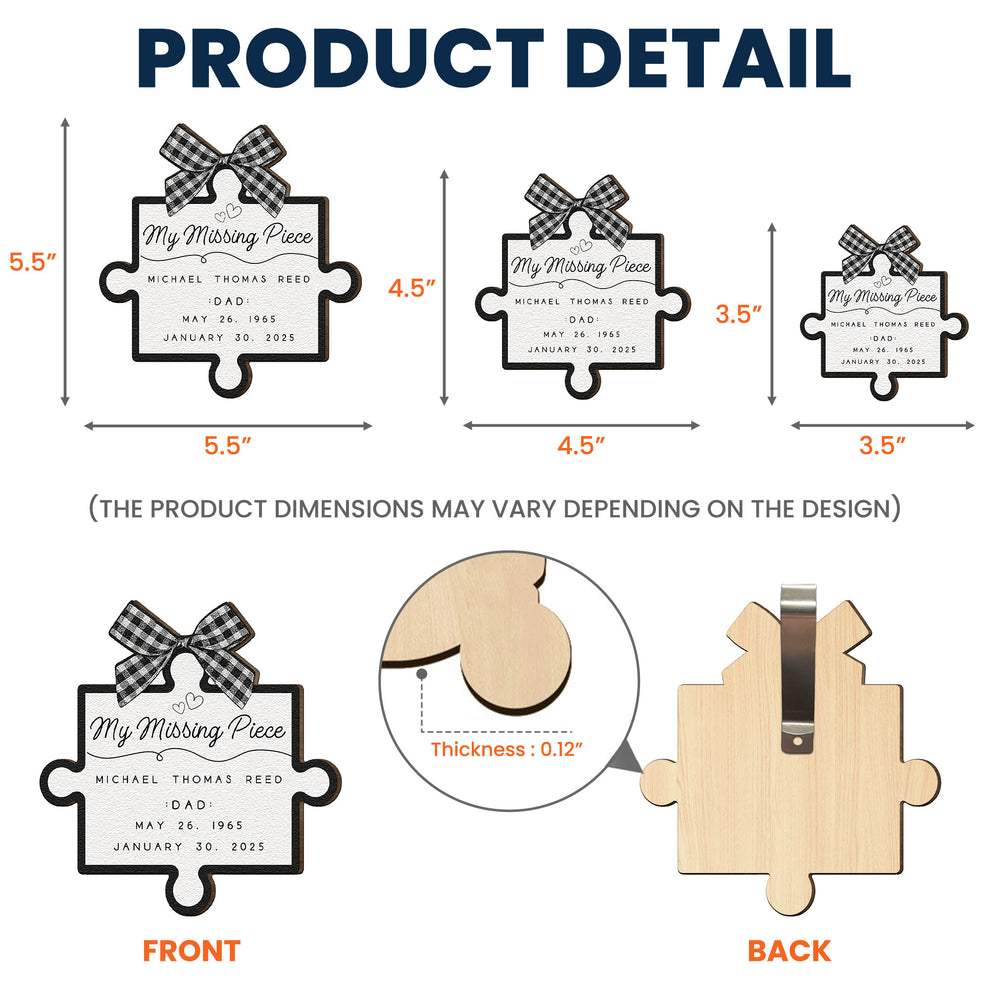 My Missing Piece - Personalized Wooden Car Visor Clip – Macorner