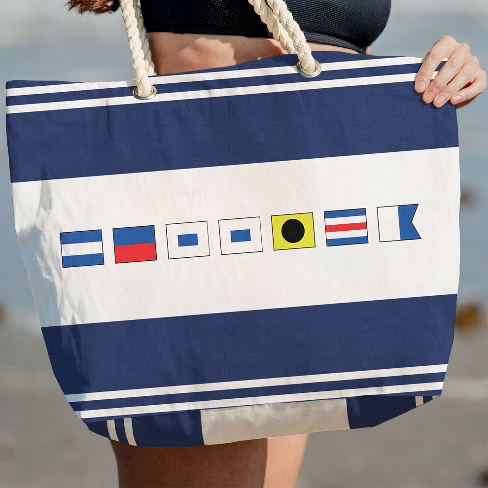 Name In Nautical Flags - Personalized Beach Bag – Macorner