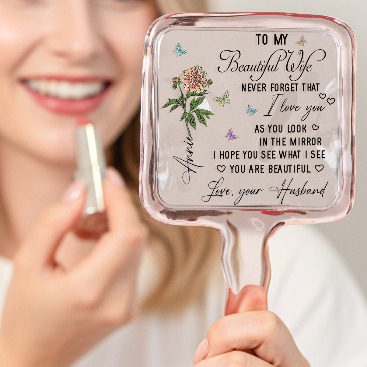 Never Forget That I Love You Gift For Her - Personalized Handheld ...
