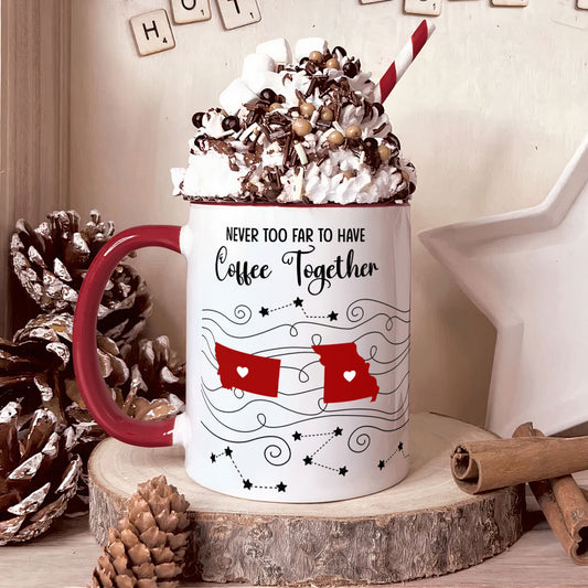 Never Too Far To Have Coffee Together - Long Distance Gifts - Custom S ...