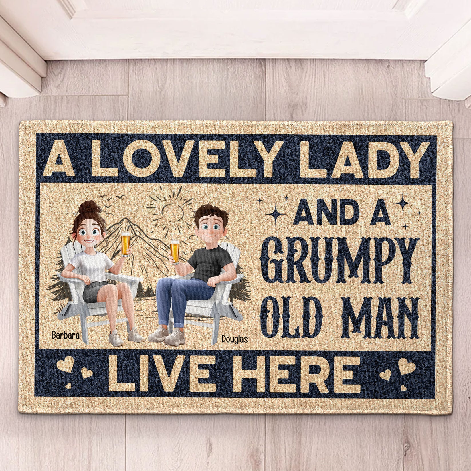 New Version A Lovely Lady And A Grumpy Old Man Live Here - Personalized ...