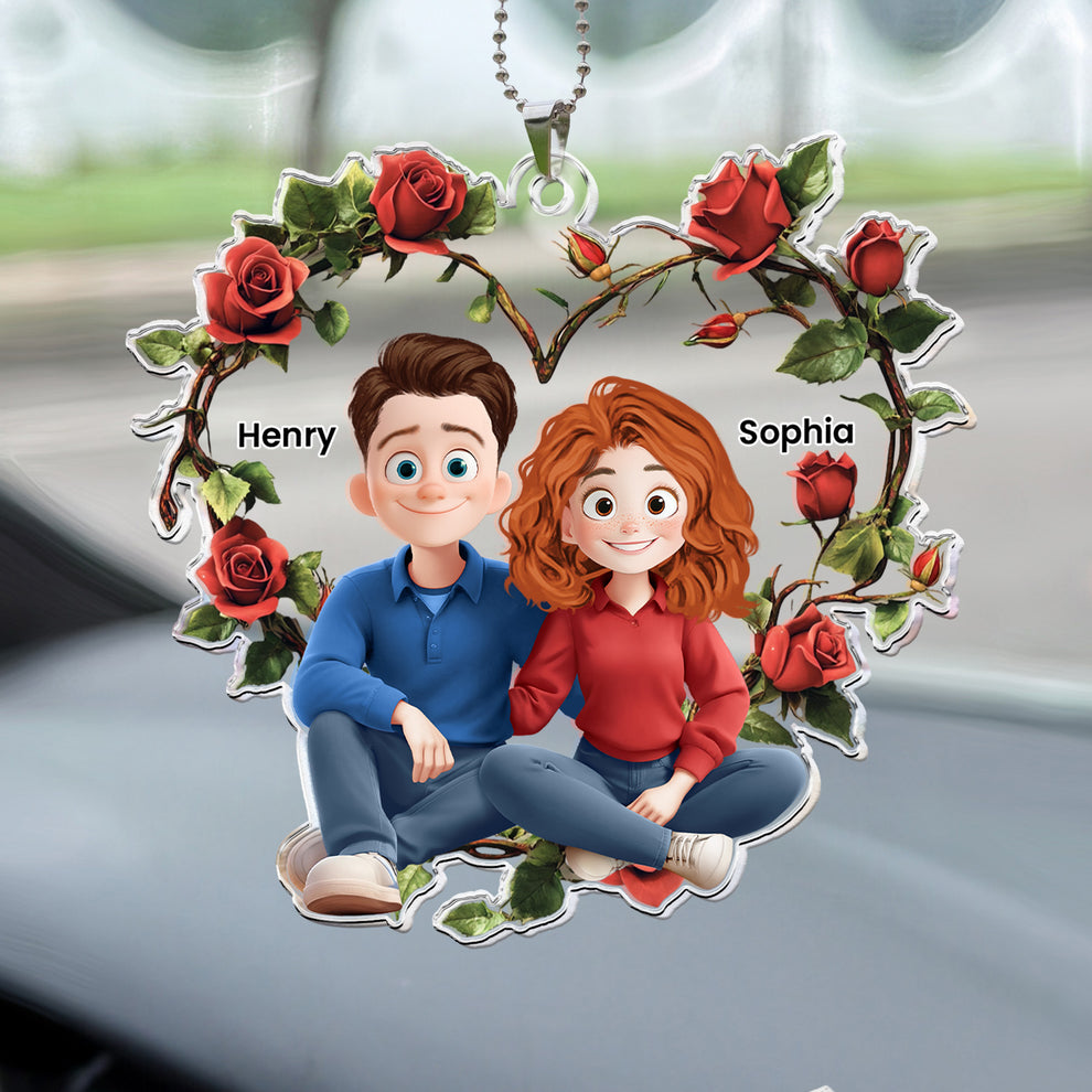 New Version Cartoon Couple - Personalized Rear View Mirror Accessory ...