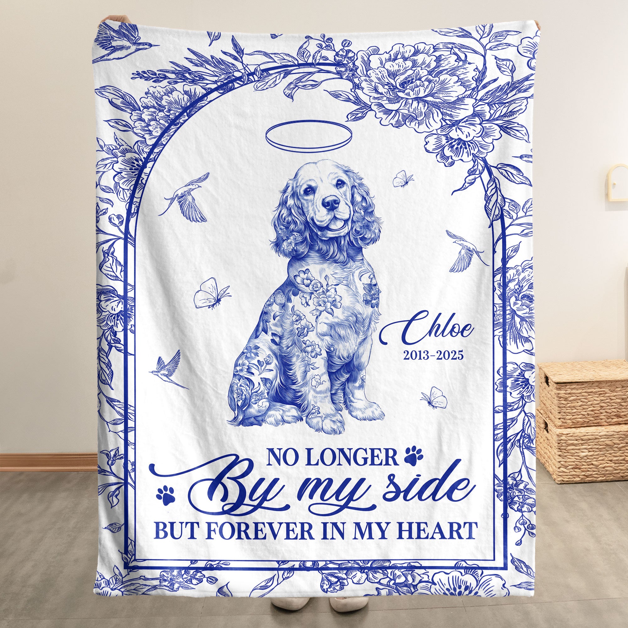 No Longer By My Side Forever In My Heart Pet Memorial Blanket ...