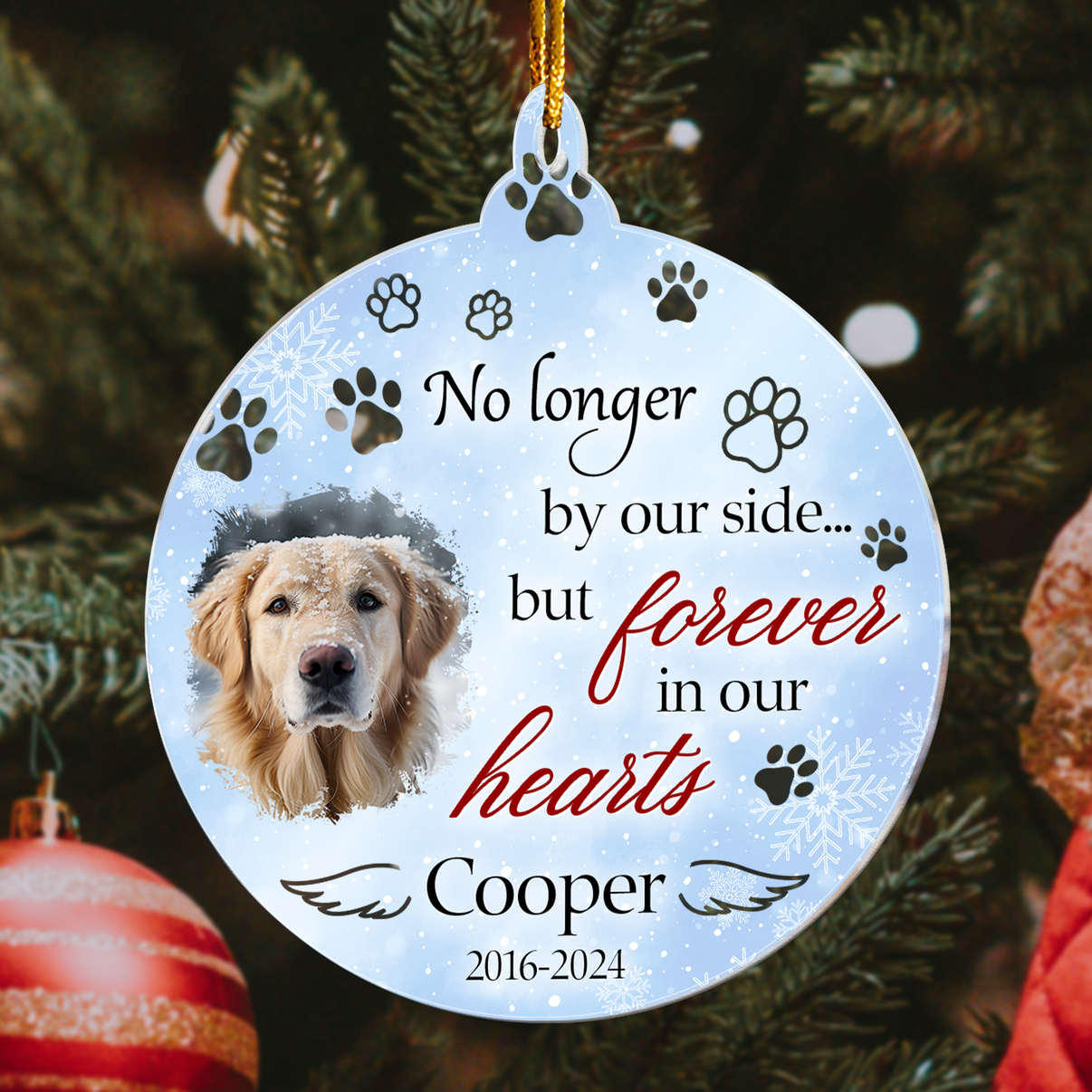 No Longer By Our Side But Forever In Our Hearts - Personalized Acrylic ...