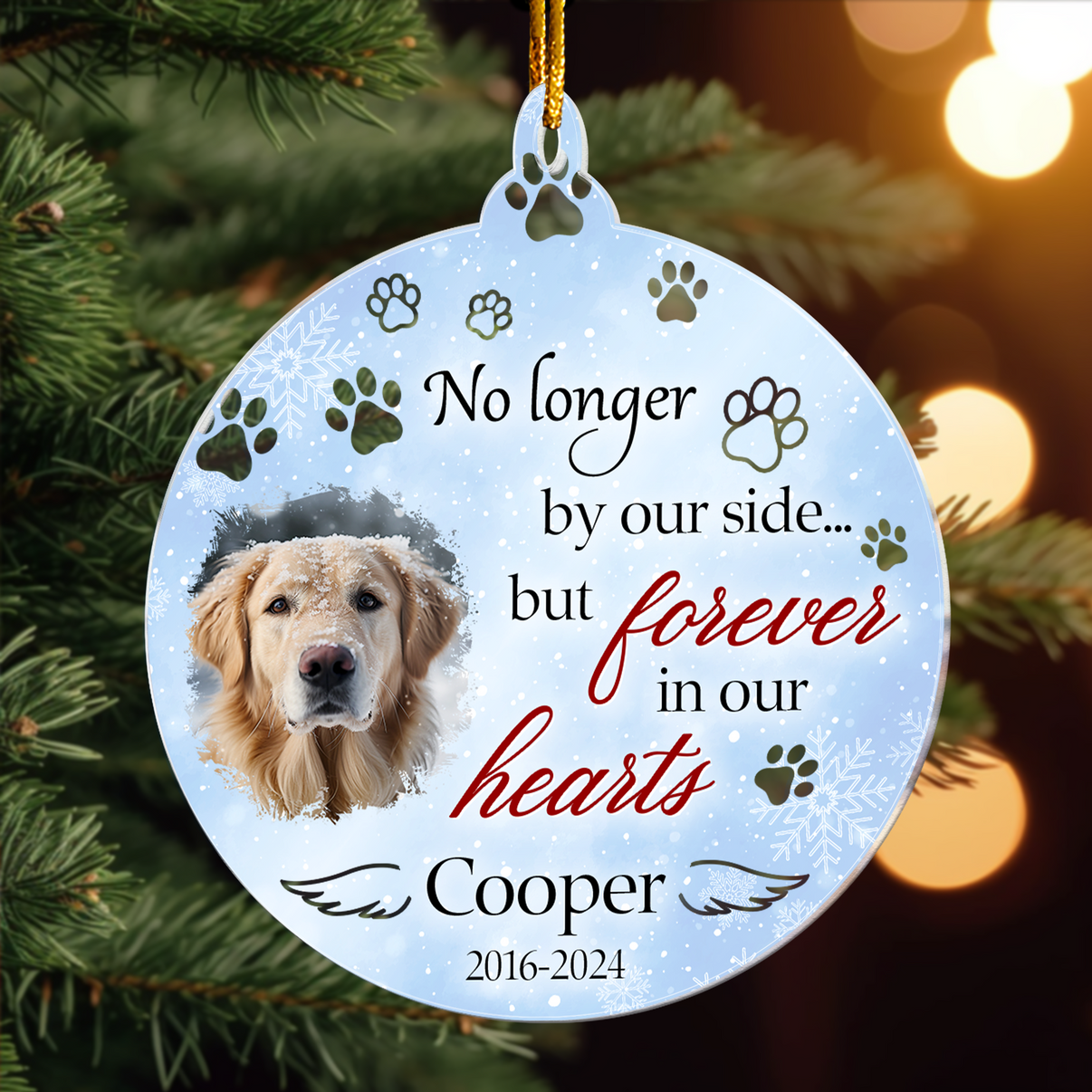 No Longer By Our Side But Forever In Our Hearts - Personalized Acrylic ...