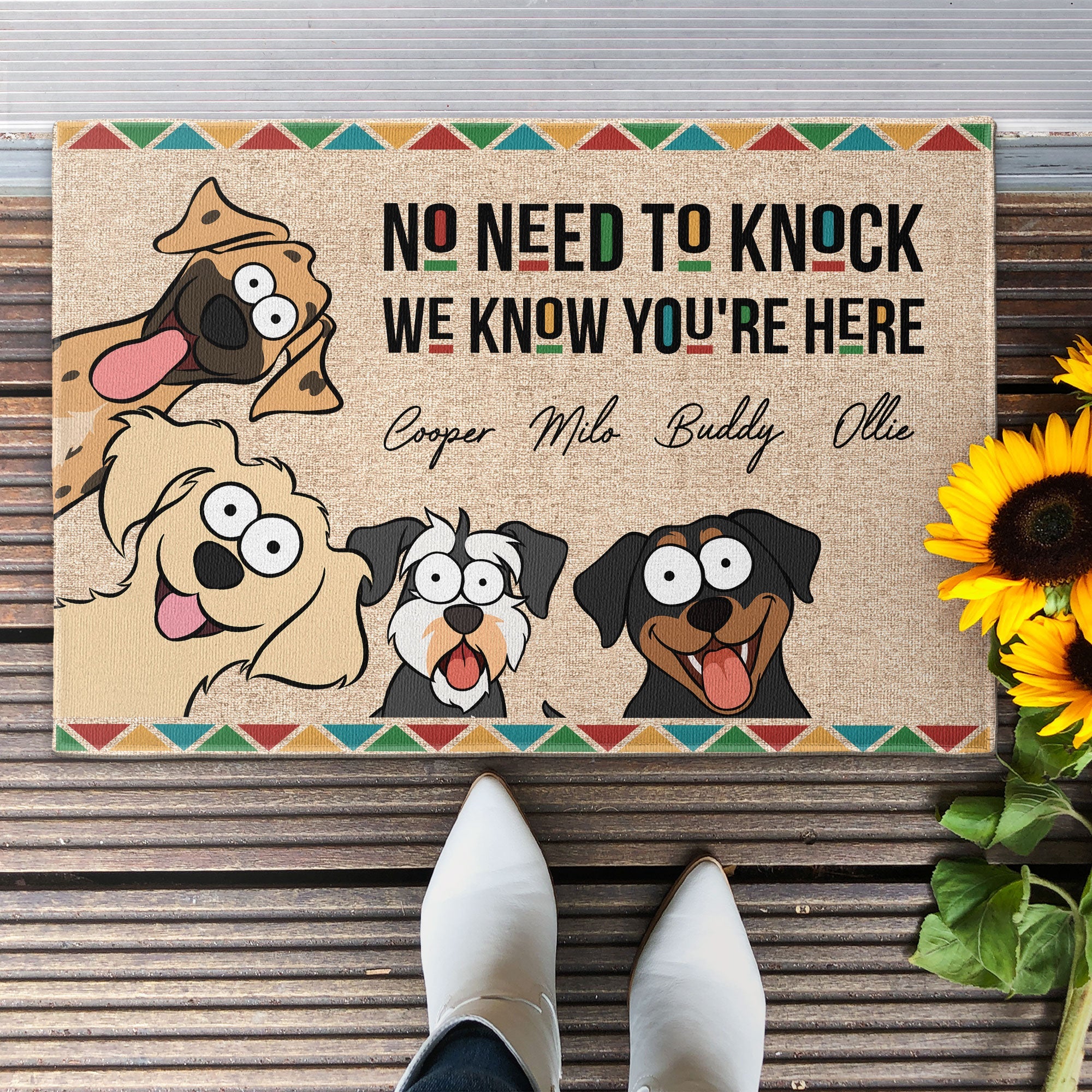 No Need To Knock Custom Dogs, Cats - Personalized Doormat – Macorner