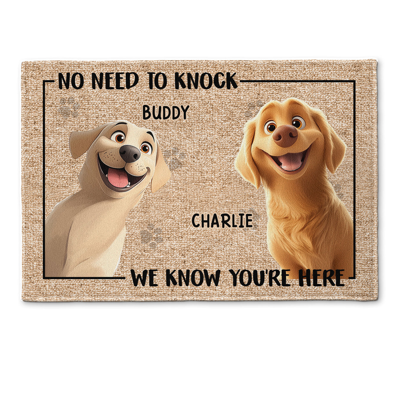 No Need To Knock - New Dog Version - Personalized Doormat – Macorner