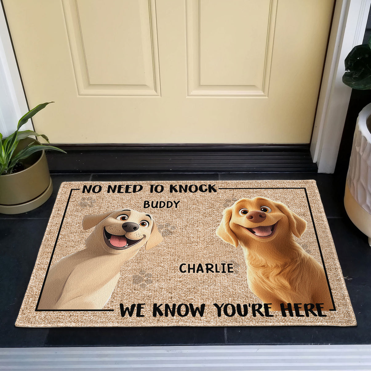 No Need To Knock - New Dog Version - Personalized Doormat – Macorner