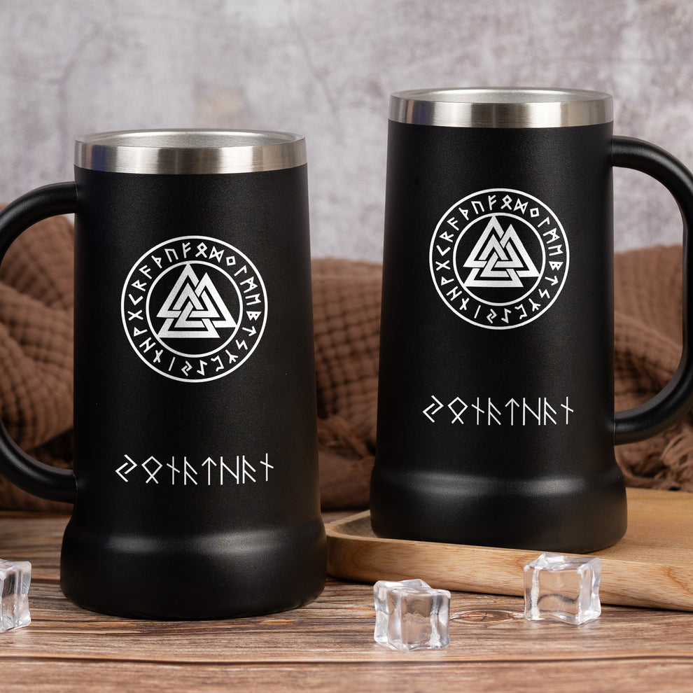 Norse Mythology Viking Runes - Personalized Beer Stein – Macorner