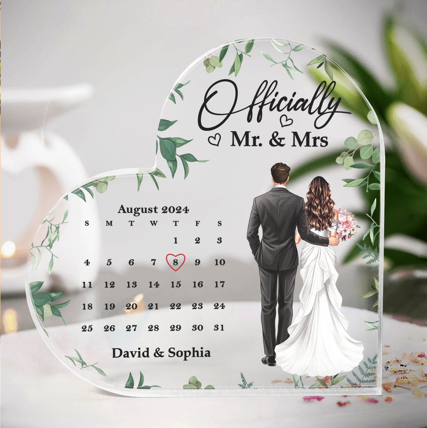 Officially Mr. & Mrs - Personalized Acrylic Plaque – Macorner