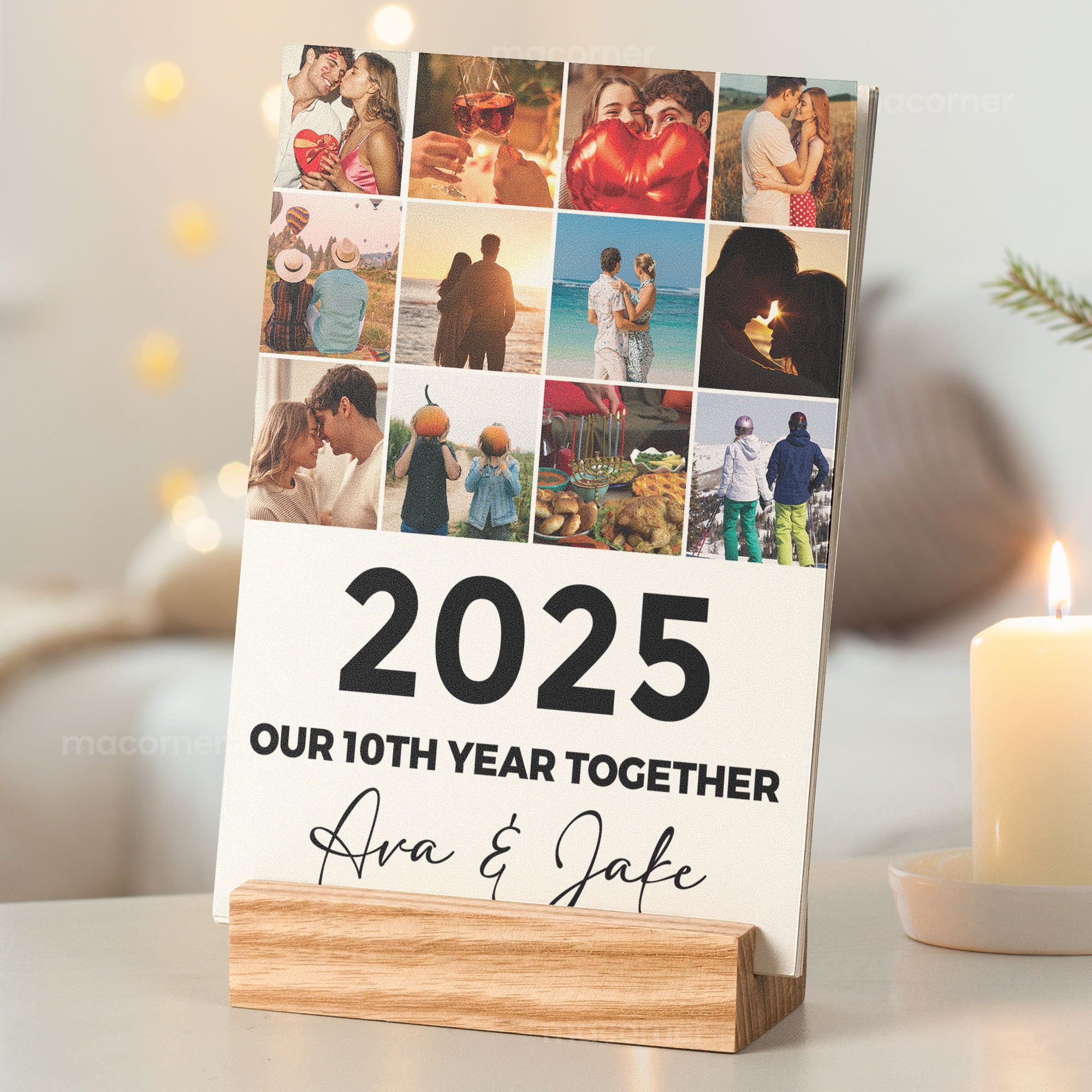 One More Year Together - Personalized Photo Easel Calendar – Macorner
