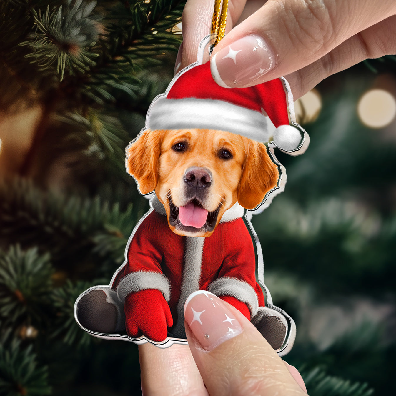 Ornament Custom Face For Pet Loves Funny - Personalized Acrylic Photo ...