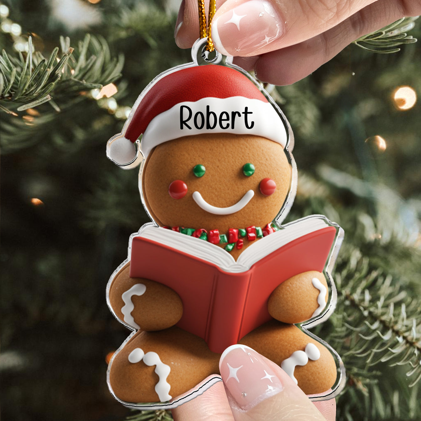 Ornament Gift For Book Lovers Gingerbread - Personalized Acrylic ...