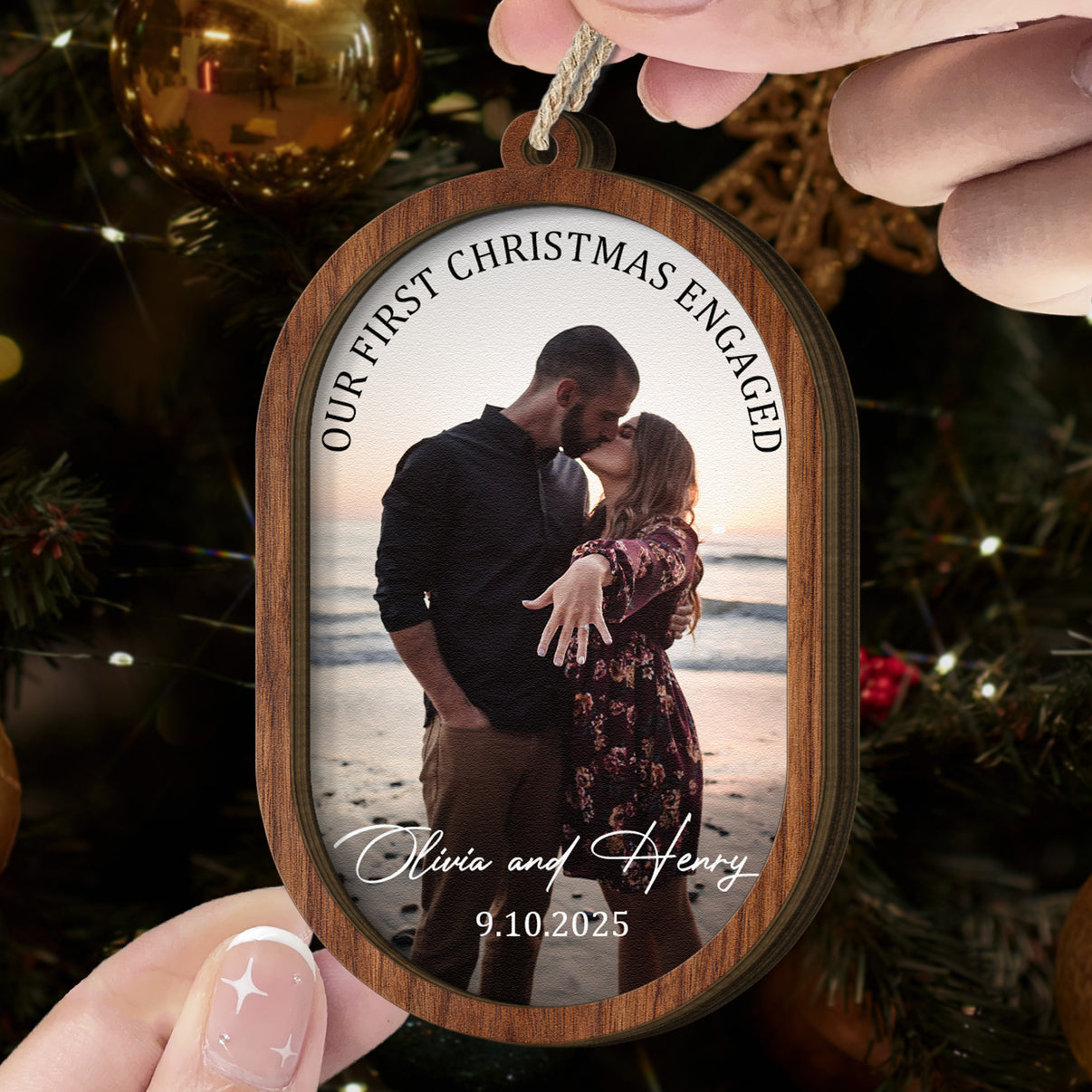 Our First Christmas Couple Christmas Ornament 2 Layers - Personalized ...