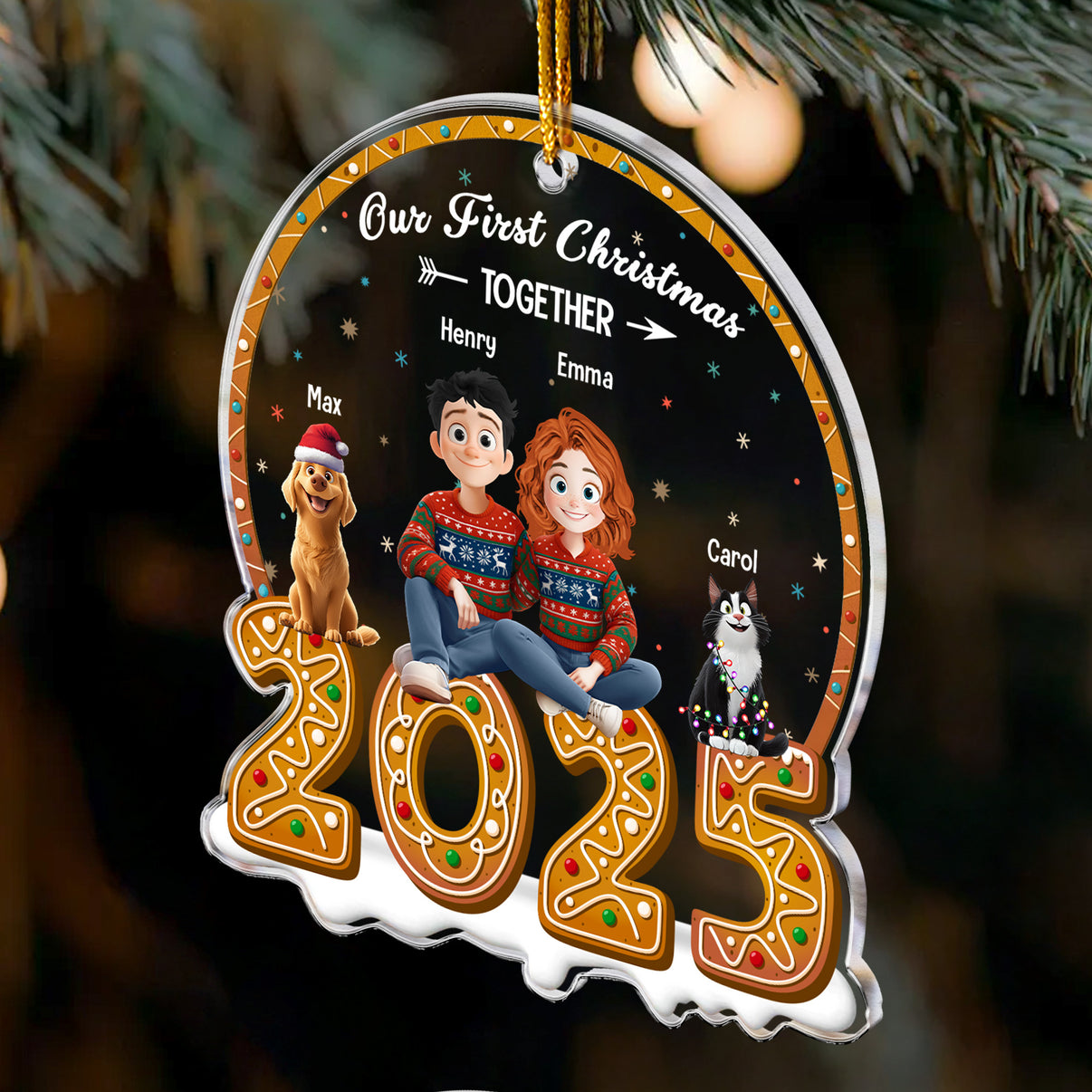 Our First Christmas Together With Pets New Version - Personalized ...