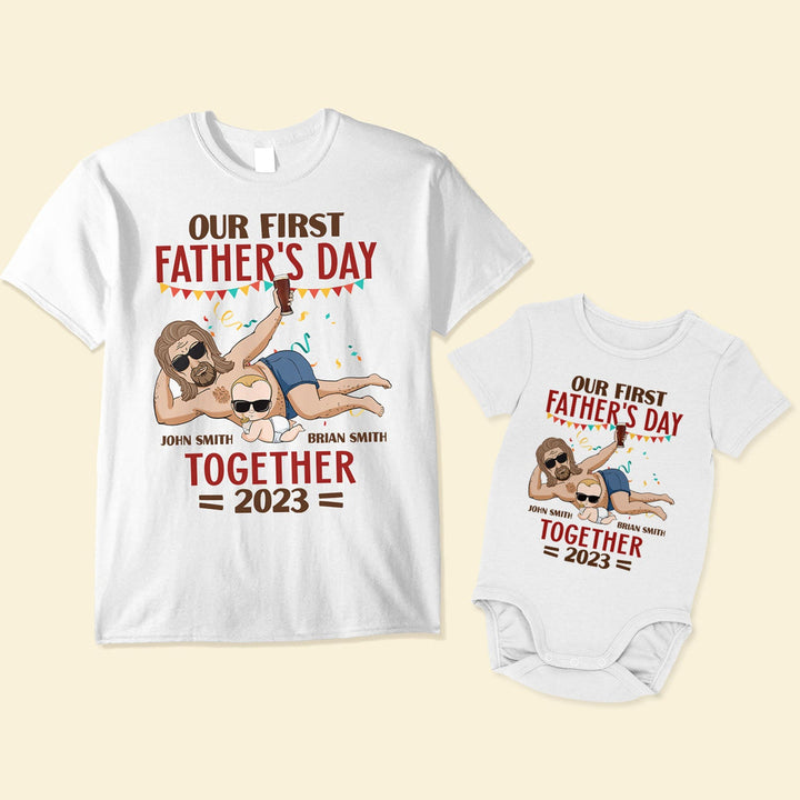 Our First Father's Day Together - Personalized Matching Family Shirts ...